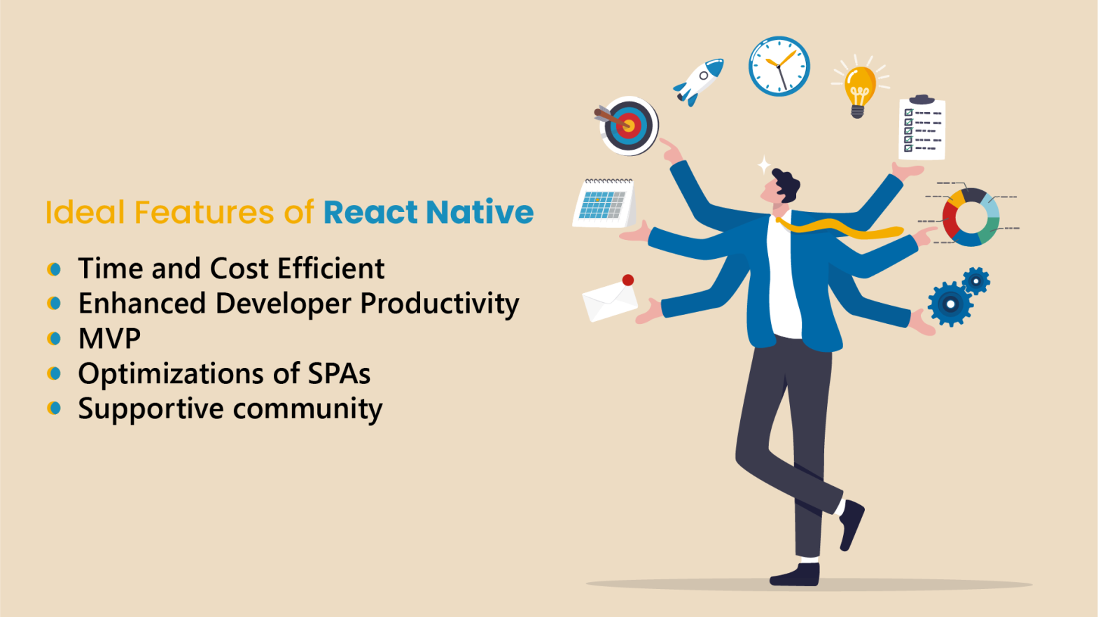 How does React Native bridge work and help to build a cross-platform app?